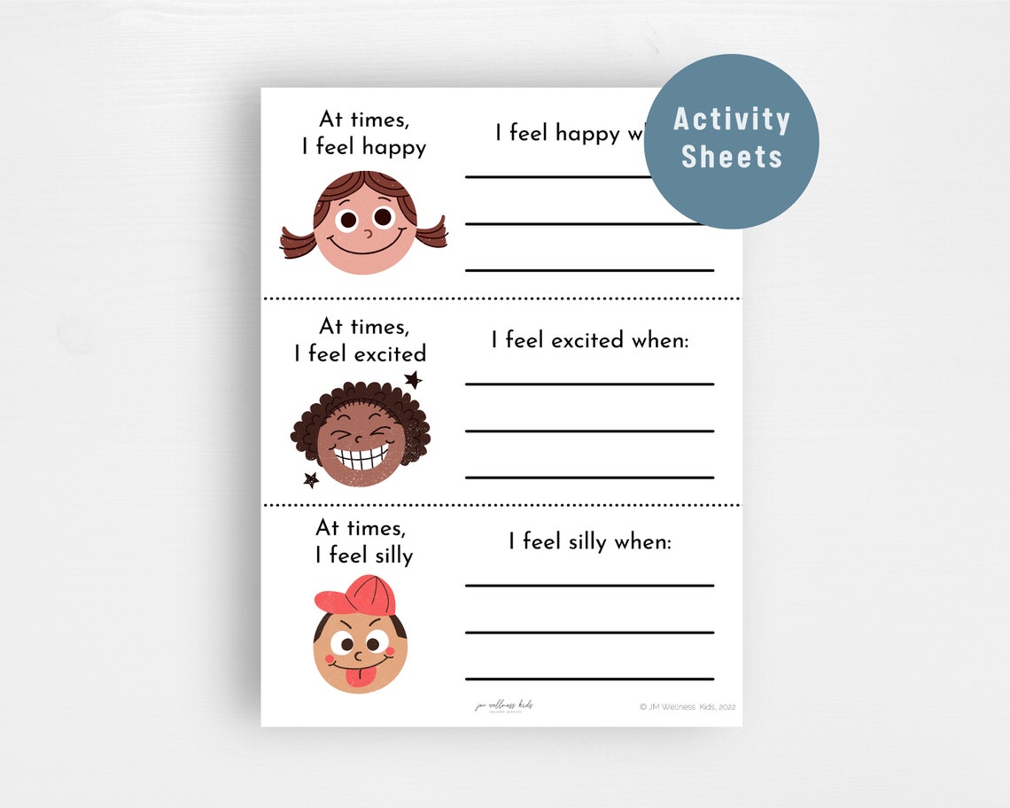 Printable Feelings Activity Sheets - Etsy
