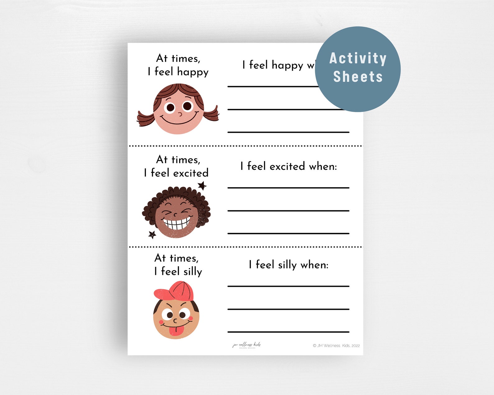 Printable Feelings Activity Sheets - Etsy