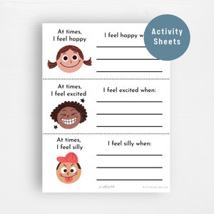 Printable Feelings Activity Sheets - Etsy