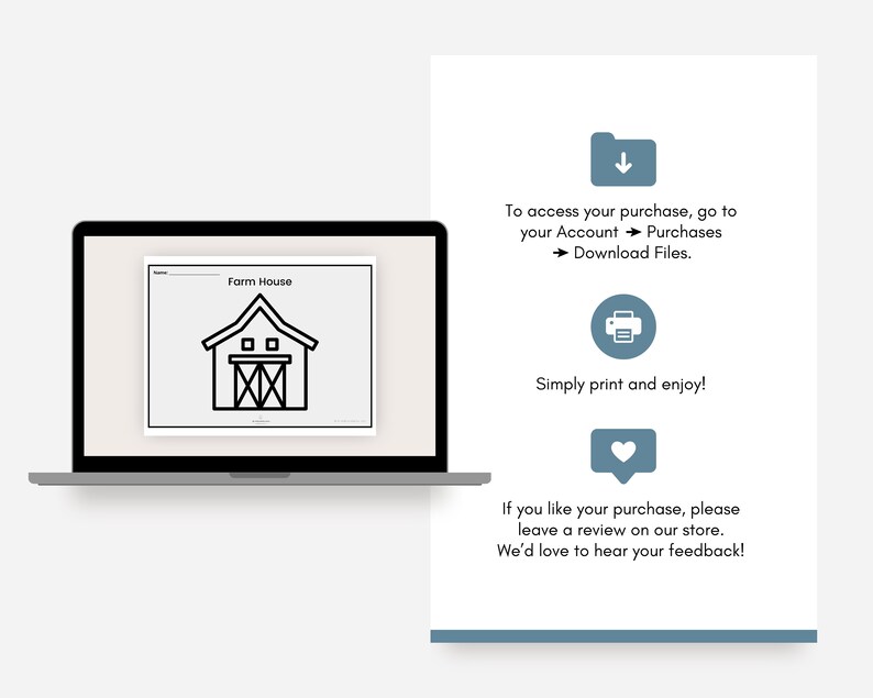 Printable Farm House Activity Sheets - Etsy