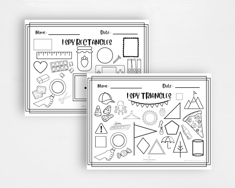 I Spy Shapes Printable Worksheets - Etsy