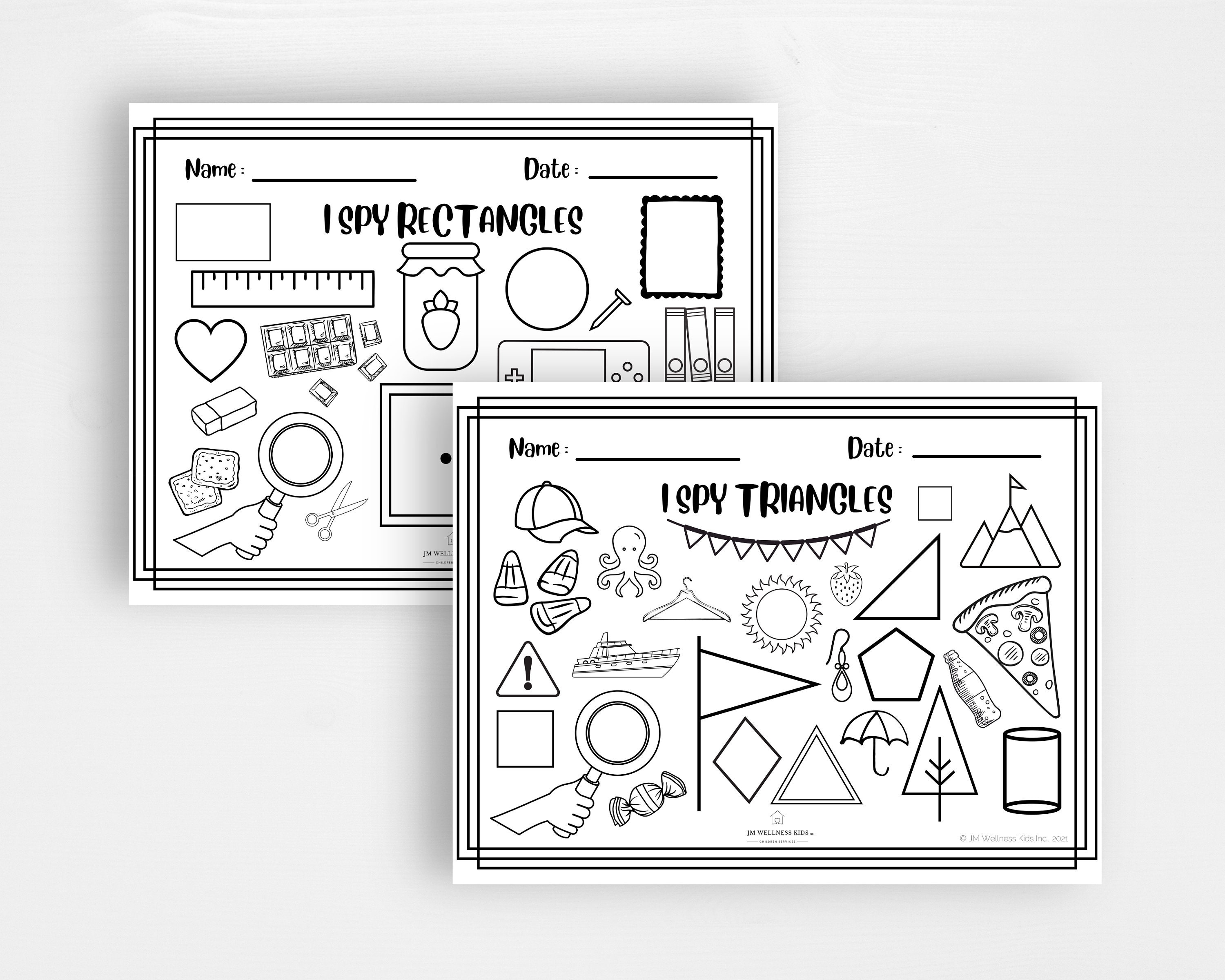 I Spy Shapes Printable Worksheets - Etsy