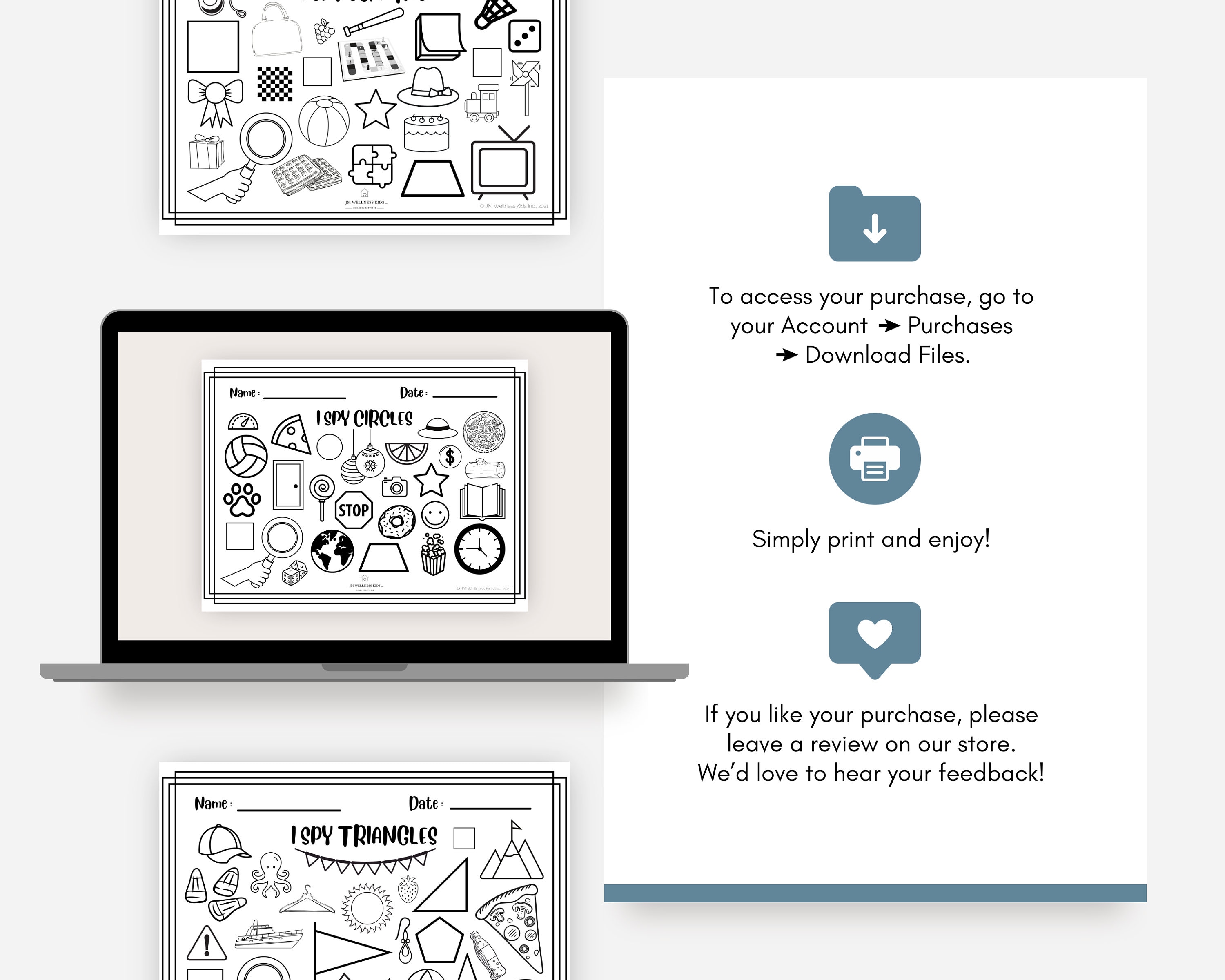 I Spy Shapes Printable Worksheets - Etsy