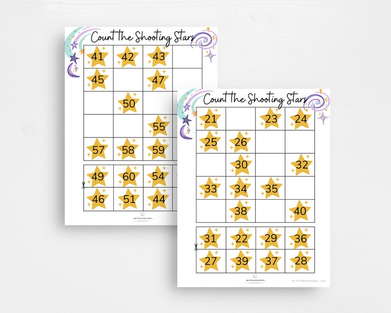 Count the Shooting Stars Math Worksheets - Etsy