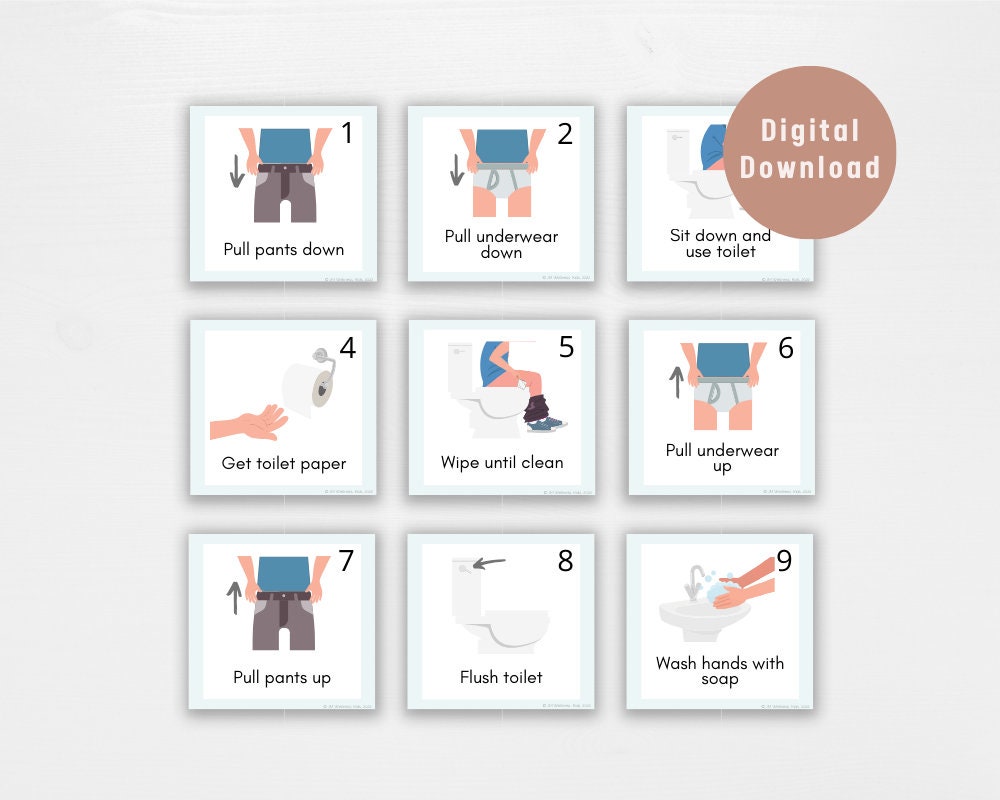 Printable Bathroom Routine and Toilet/potty Training Flash - Etsy