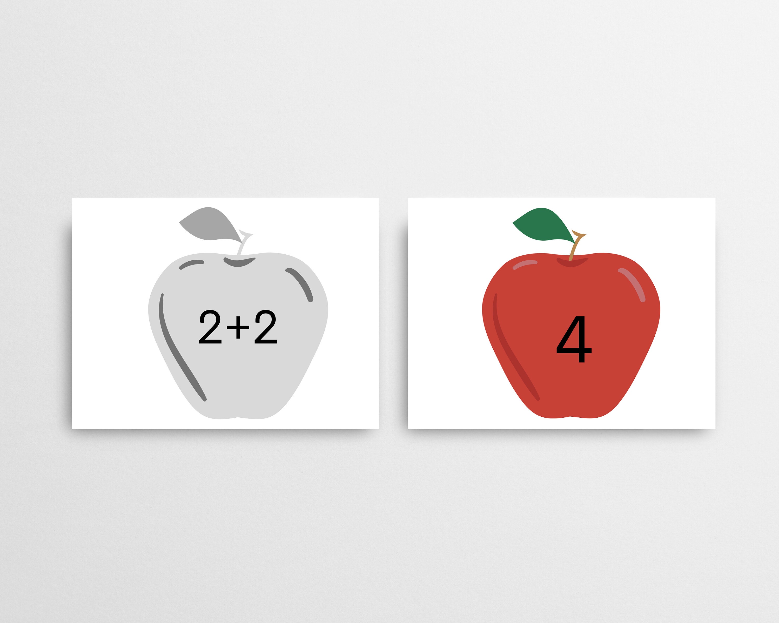 Apple Math Addition and Subtraction Equations Worksheets - Etsy