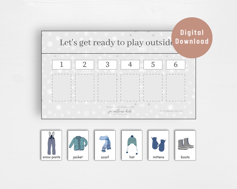 Winter Clothing Checklist for Kids - Etsy
