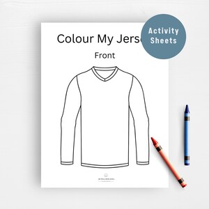 Hockey Jersey Printable Coloring Activity Sheets - Etsy