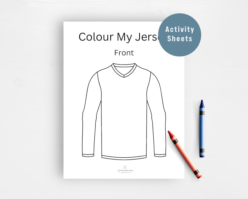 Hockey Jersey Printable Coloring Activity Sheets - Etsy