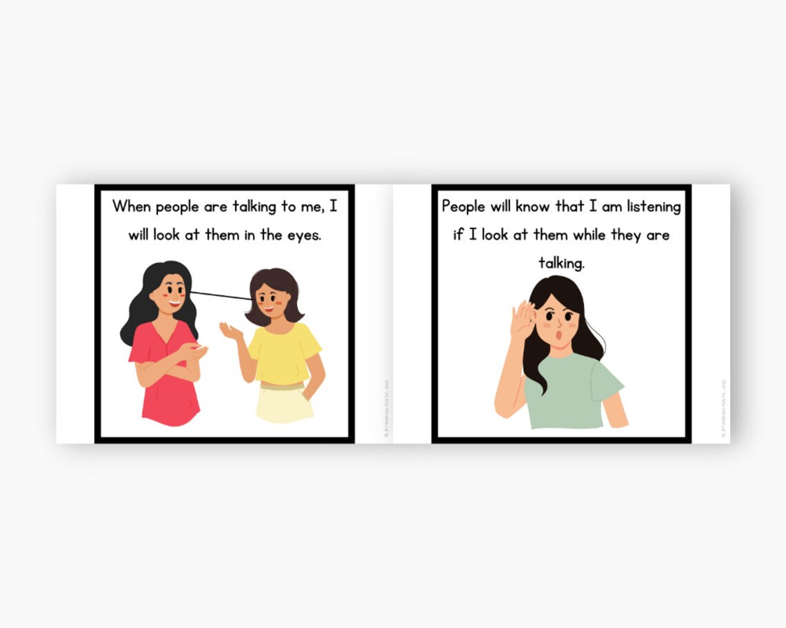Eye Contact Printable Social Story - Etsy