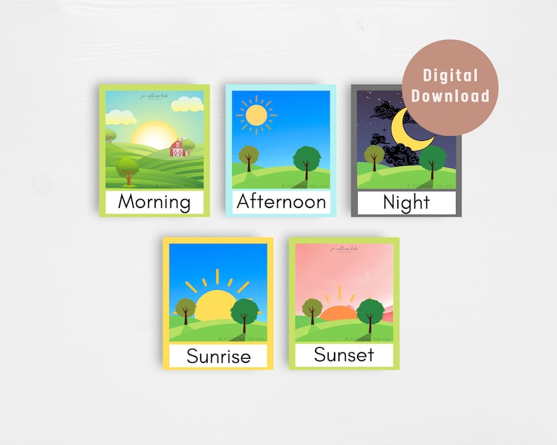 Printable Weather and Time of Day Flash Cards - Etsy