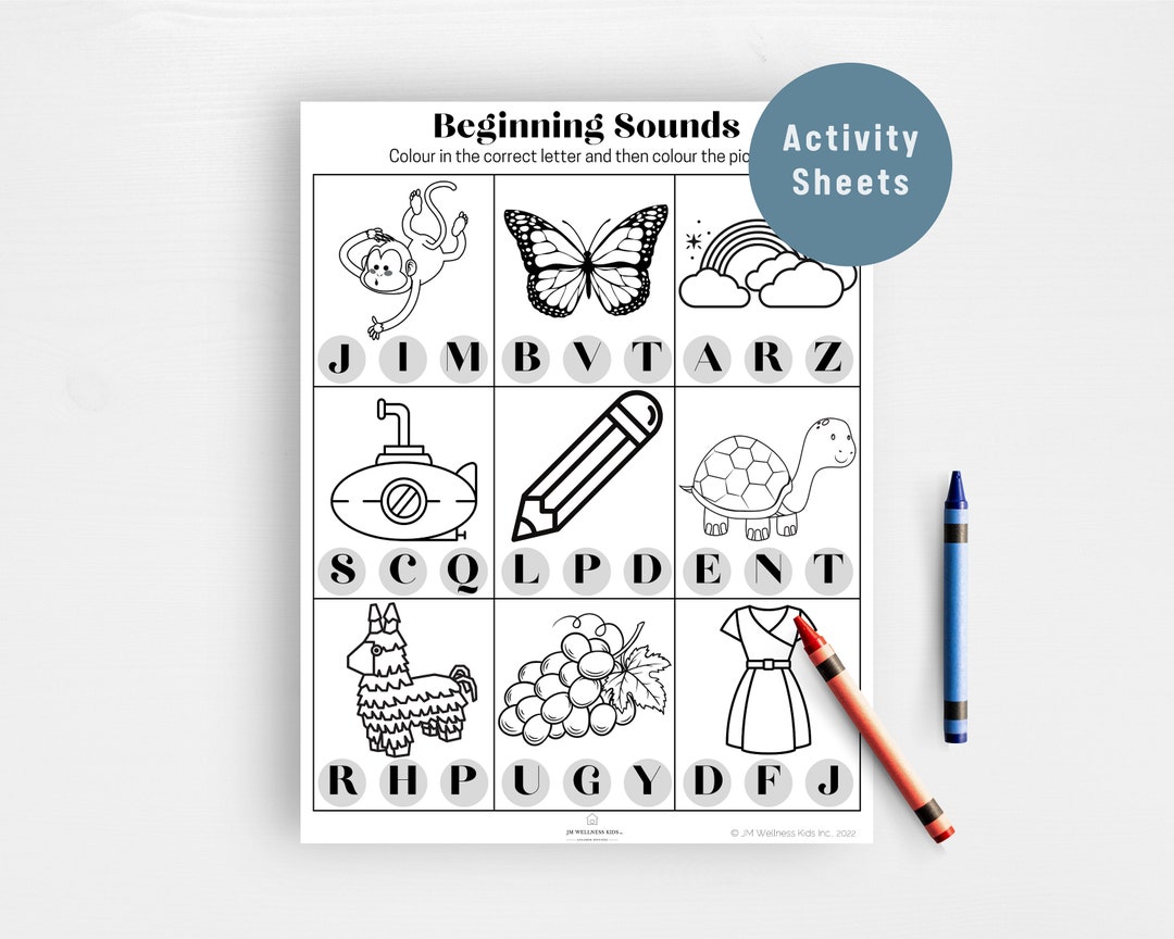 Beginning Sounds Printable Worksheets - Etsy