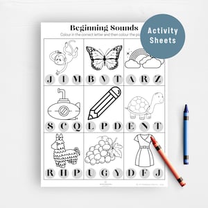 Beginning Sounds Printable Worksheets - Etsy