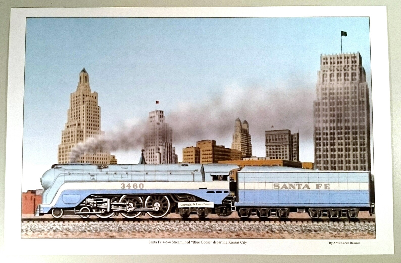 Railroad Train Art AT&SF Santa Fe Blue Goose and Kansas City - Etsy