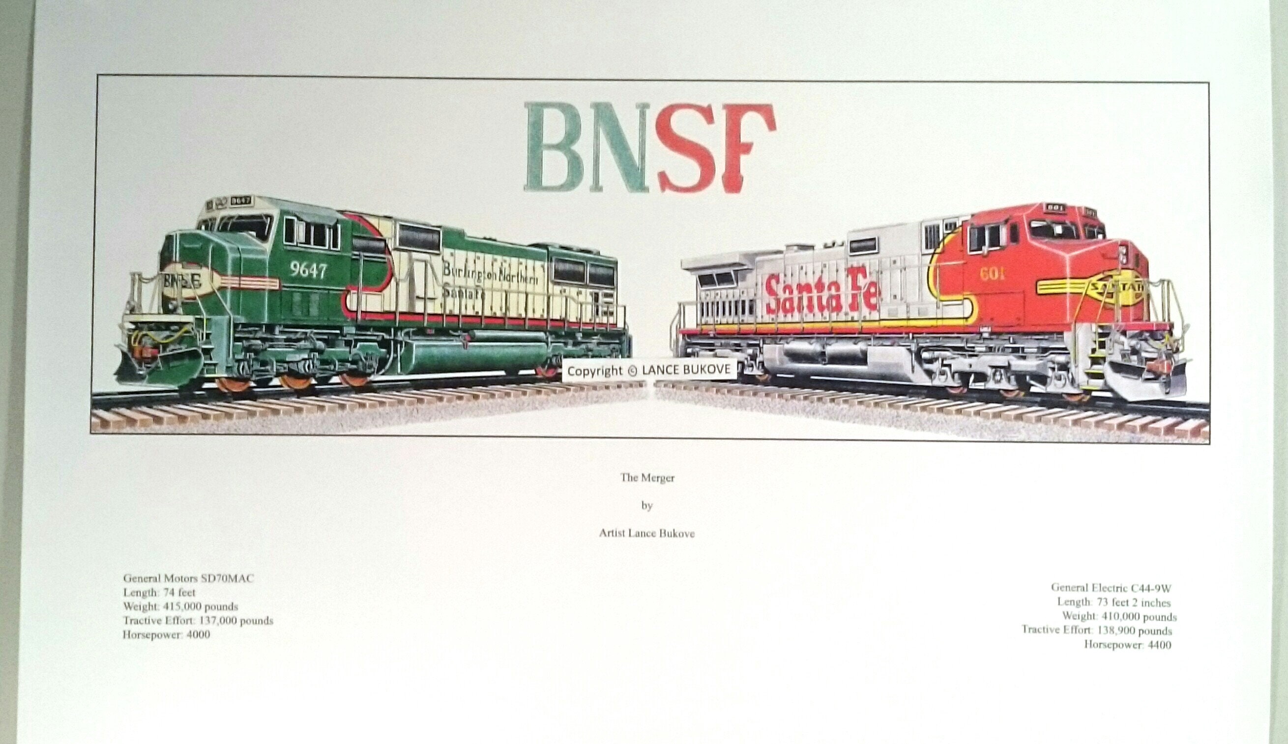 Railroad Art Santa Fe BNSF Merger 1 BN at Belen New Mexico | Etsy