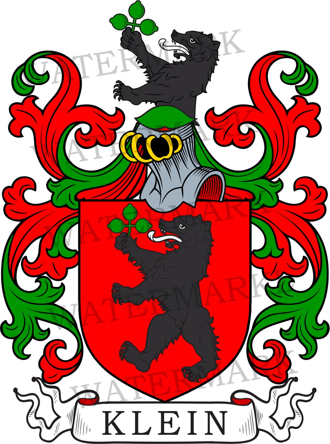 Klein Family Crest - Digital Download - Klein Coat of Arms JPG File ...