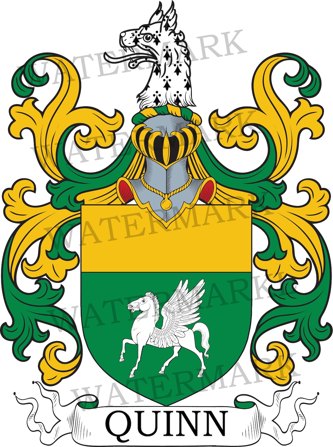 Quinn Family Crest - Digital Download - Quinn Coat of Arms JPG File ...