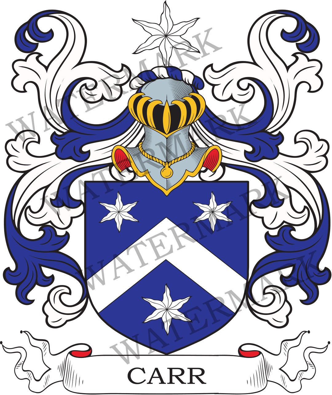 Carr Family Crest - Digital Download - Carr Coat of Arms JPG File ...