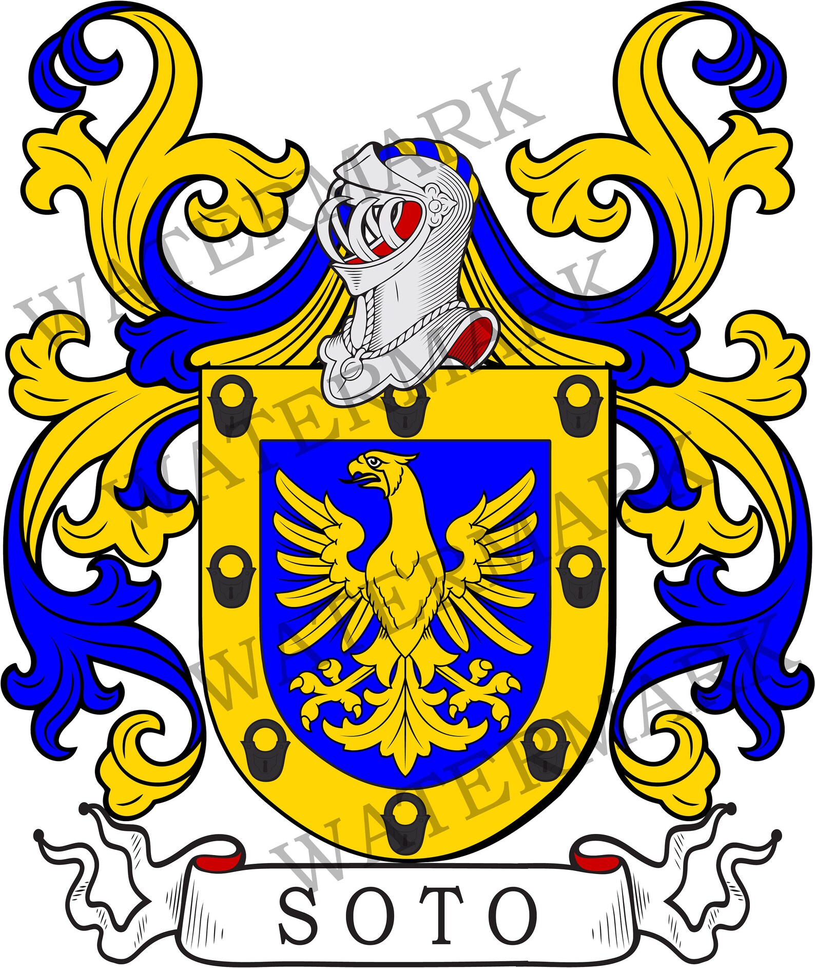 Soto Family Crest Digital Download Soto Coat of Arms JPG File Heraldry ...