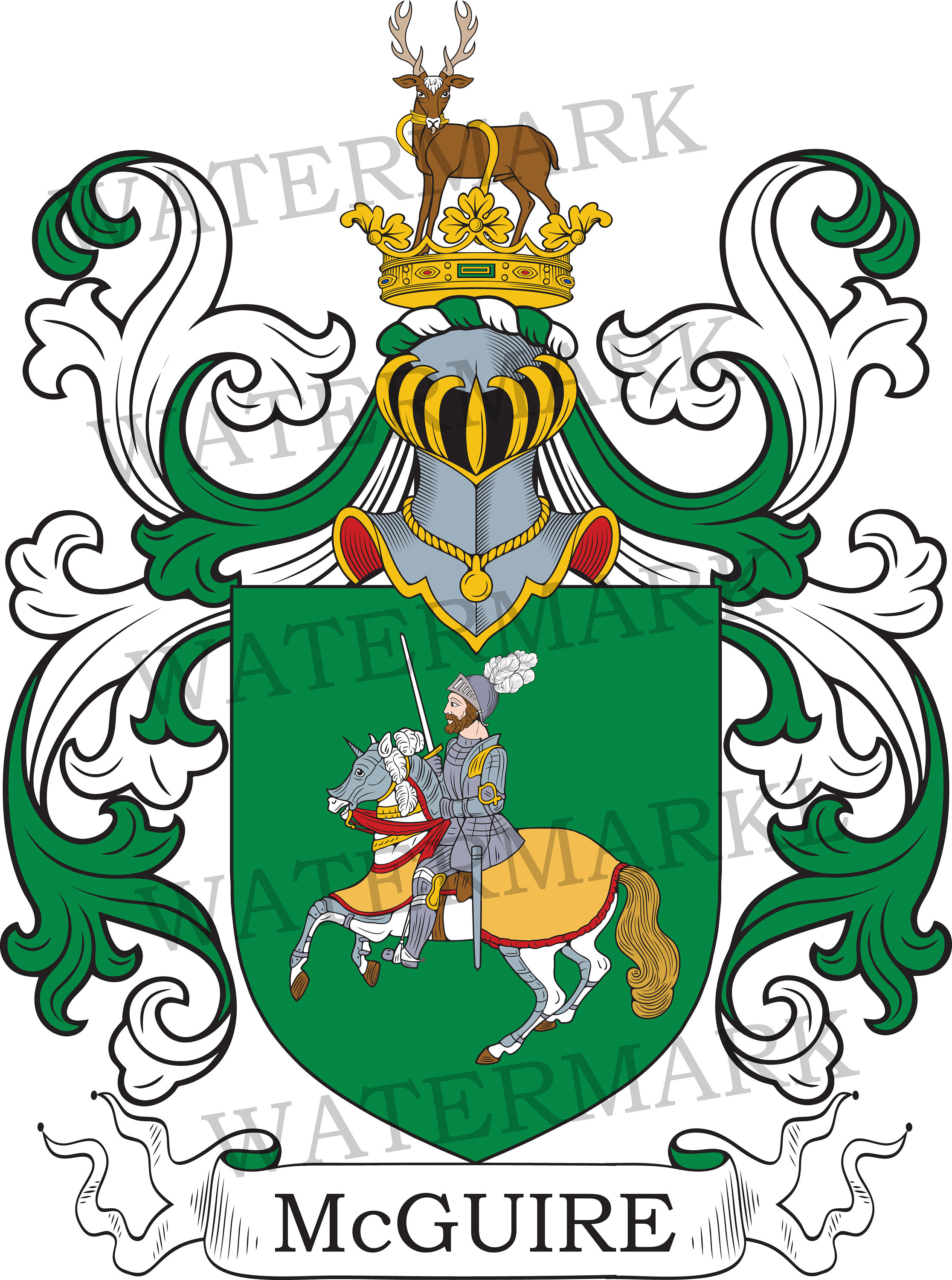 Mcguire Family Crest - Digital Download - Mcguire Coat of Arms JPG File ...