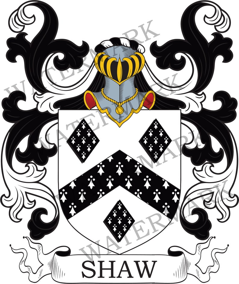 Shaw Family Crest (england) - Digital Download - Shaw Coat of Arms JPG ...