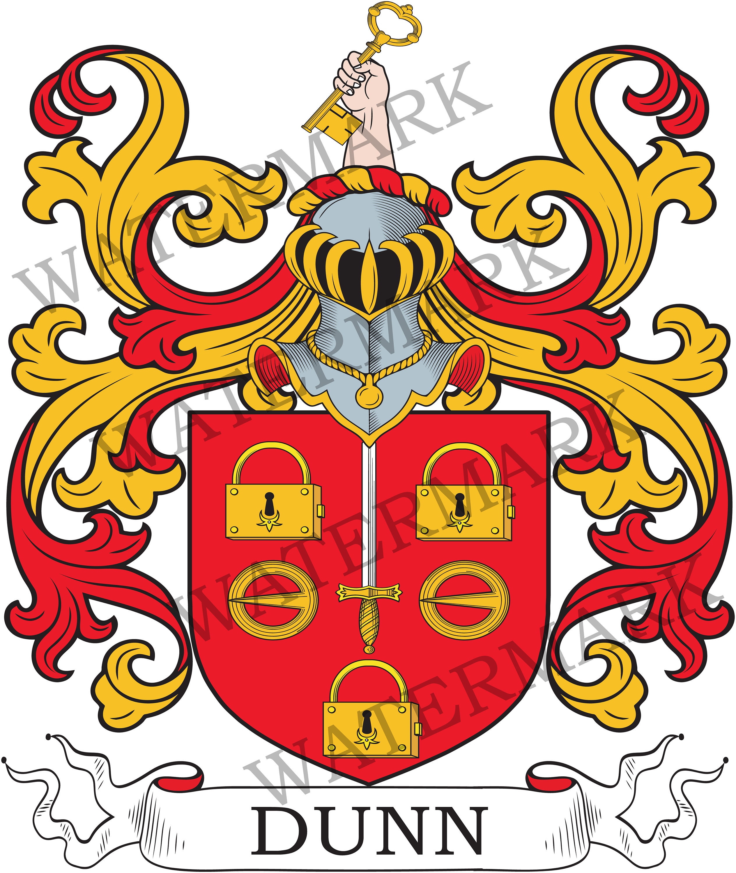 Dunn Family Crest - Digital Download - Dunn Coat of Arms JPG File ...