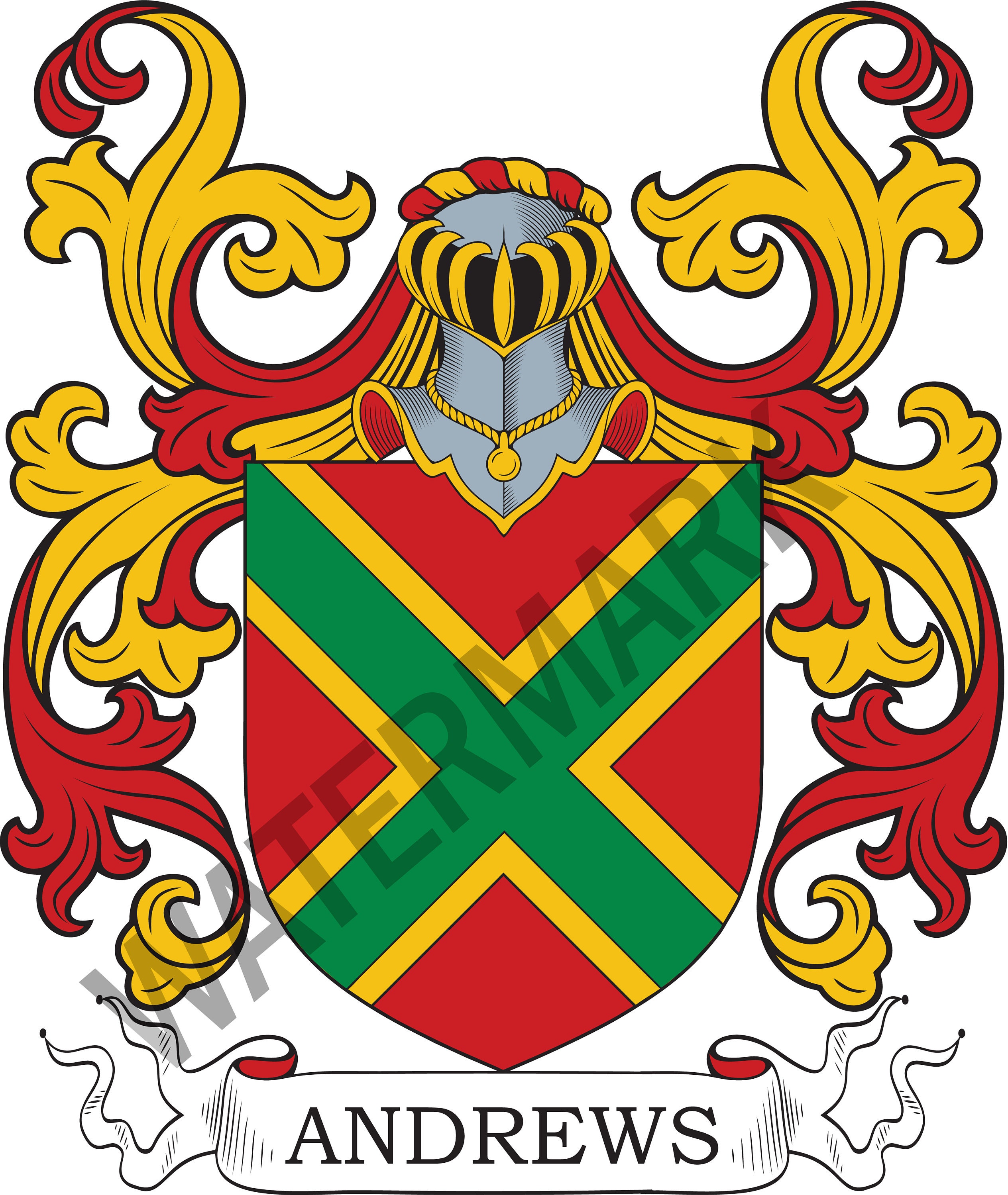 Andrews Family Crest - Digital Download - Andrews Coat of Arms JPG File ...