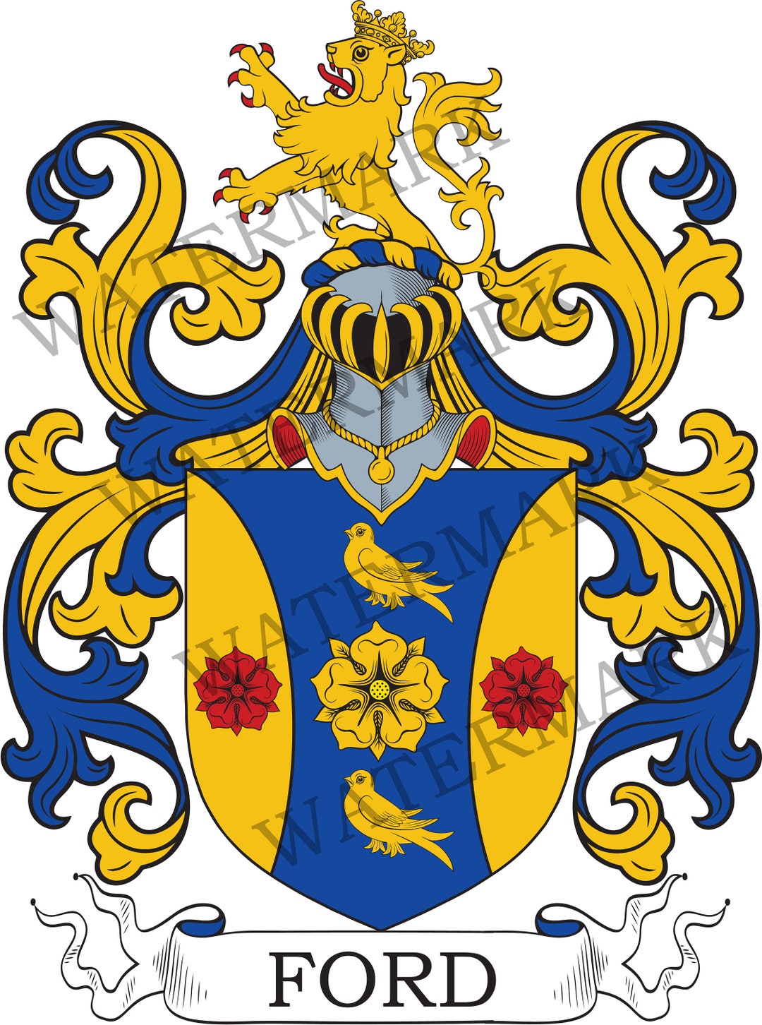 Ford Family Crest (ireland) - Digital Download - Ford Coat of Arms JPG ...