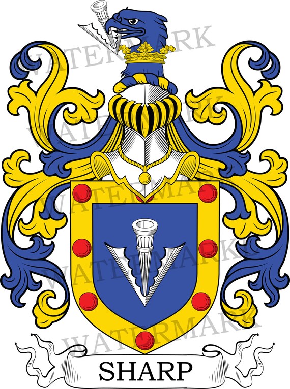 Sharp Family Crest Digital Download Sharp Coat of Arms JPG - Etsy