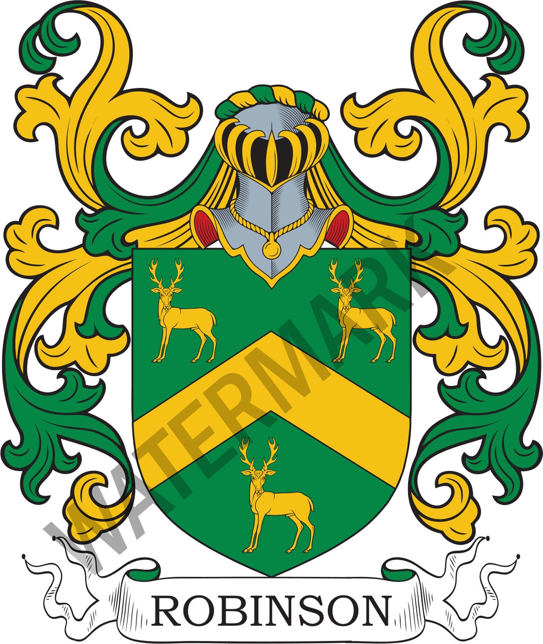 Robinson Family Crest - Digital Download - Robinson Coat of Arms JPG ...