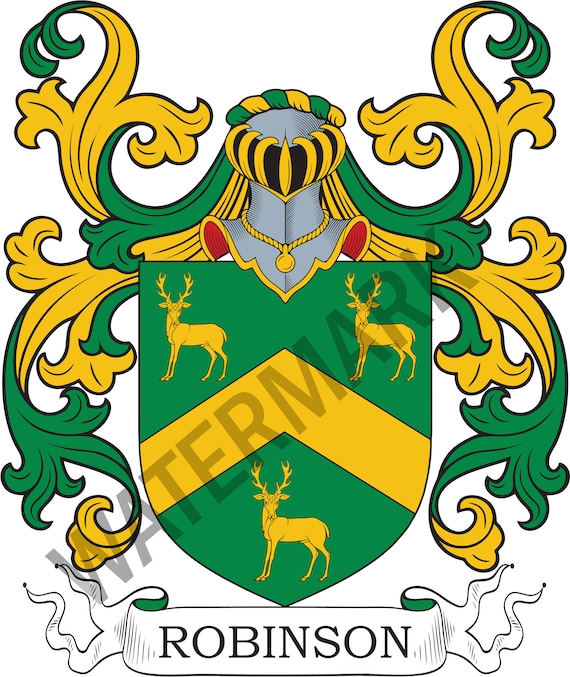 Robinson Family Crest Digital Download Robinson Coat of - Etsy