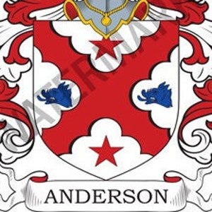 Anderson Family Crest - Digital Download - Anderson Coat of Arms JPG ...