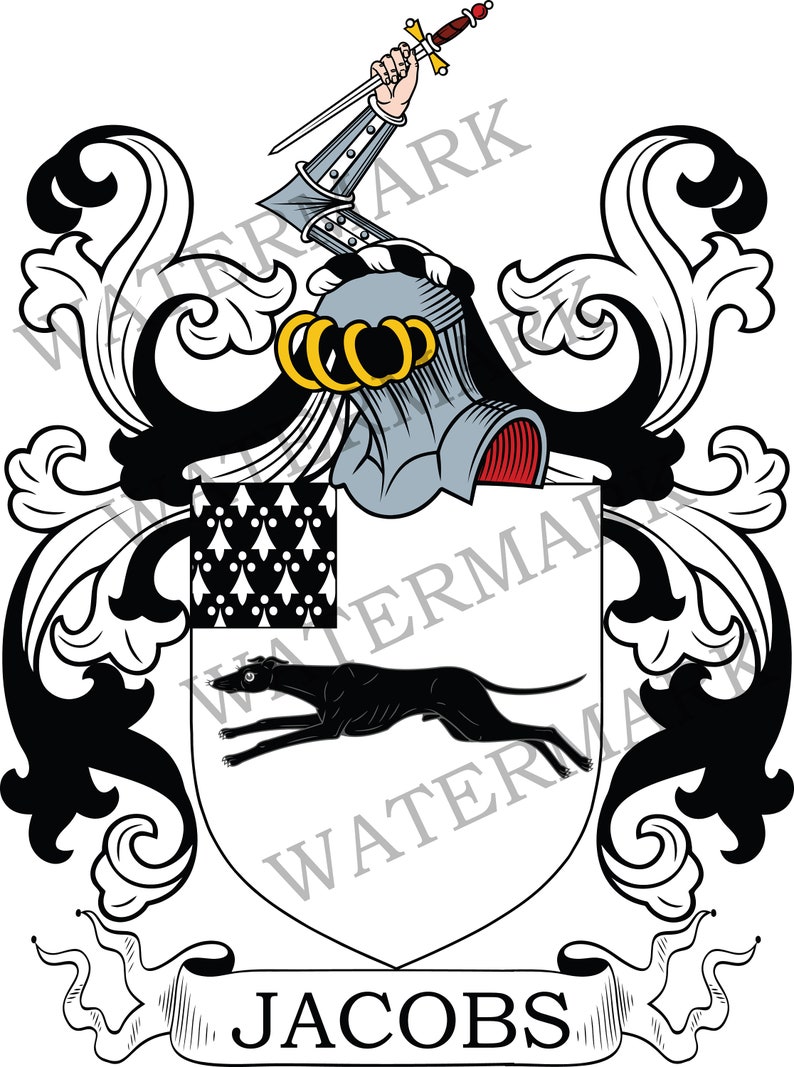 Jacobs Family Crest - Digital Download - Jacobs Coat of Arms JPG File ...