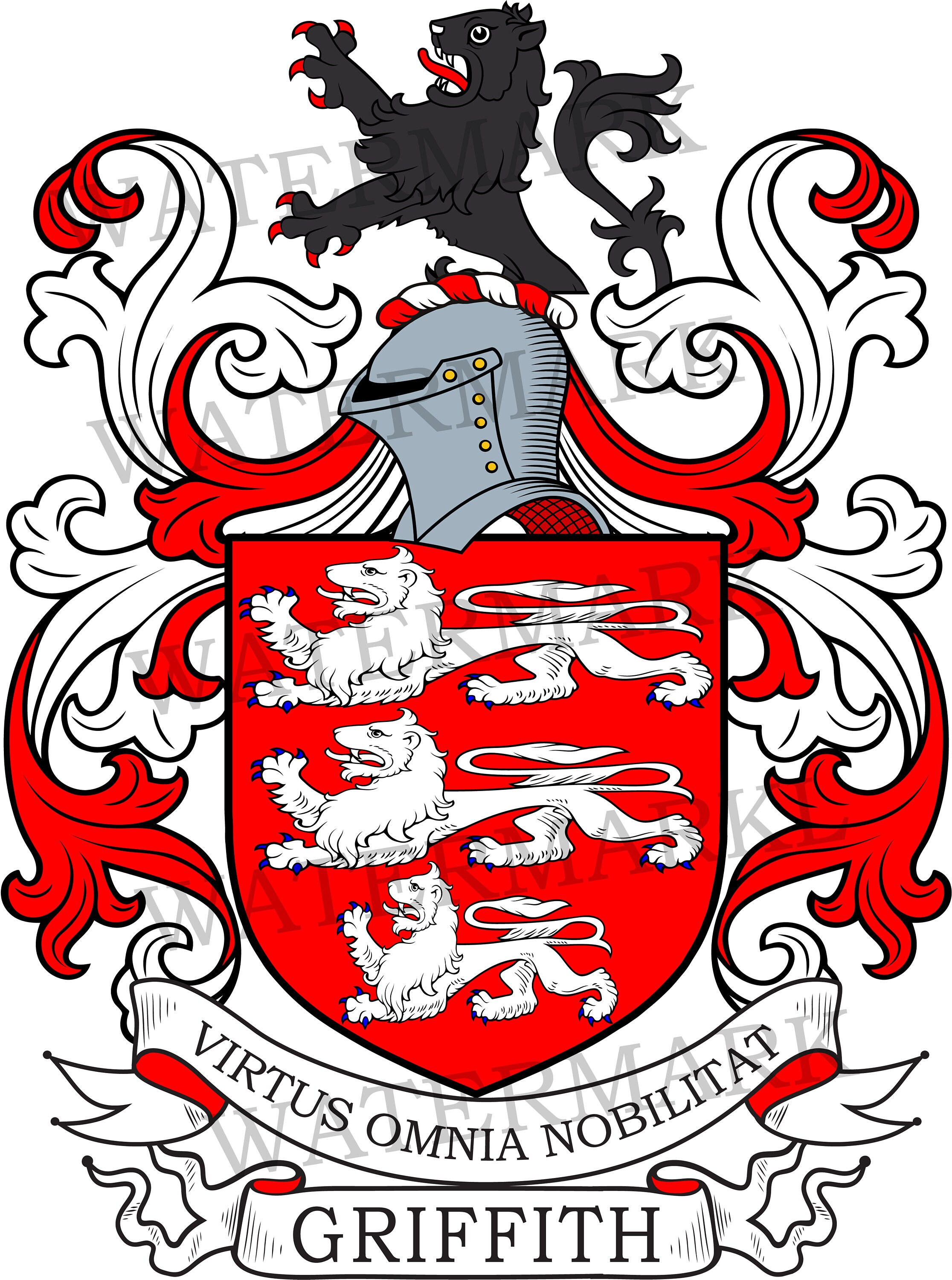 Griffith Family Crest wales Digital Download Griffith Coat of Arms JPG ...