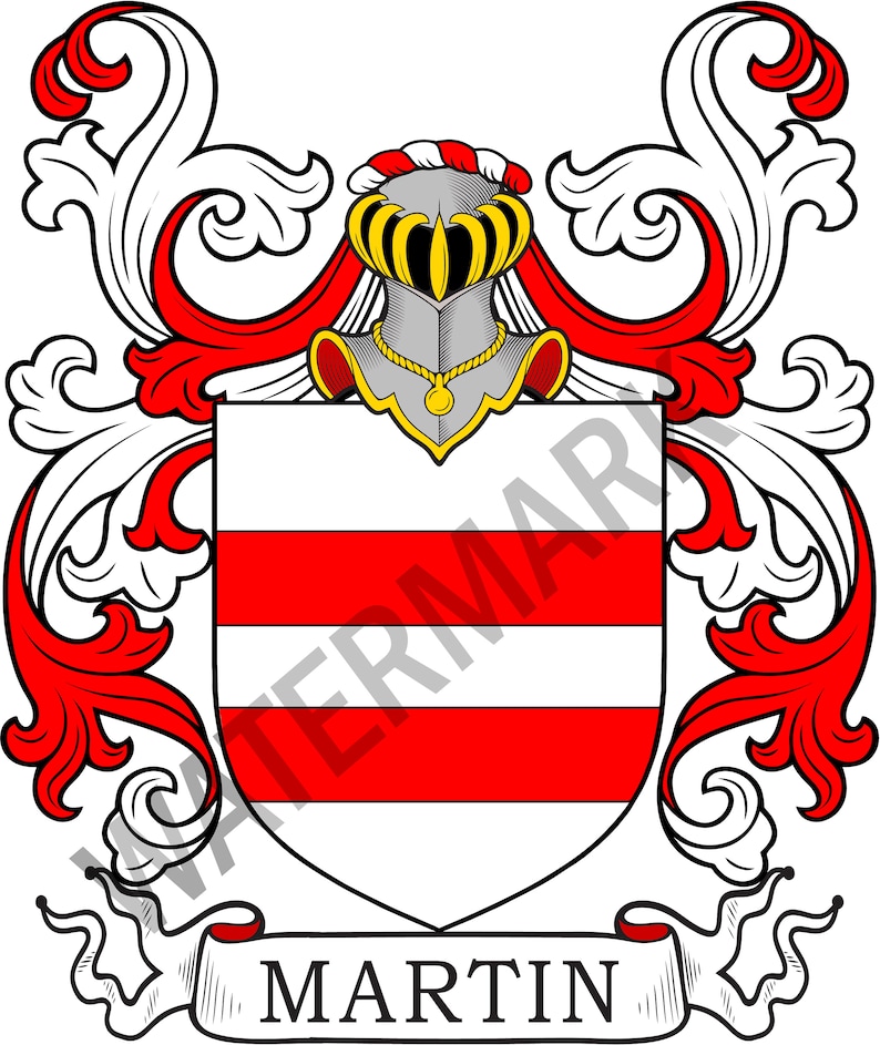 Martin Family Crest - Digital Download - Martin Coat of Arms JPG File ...