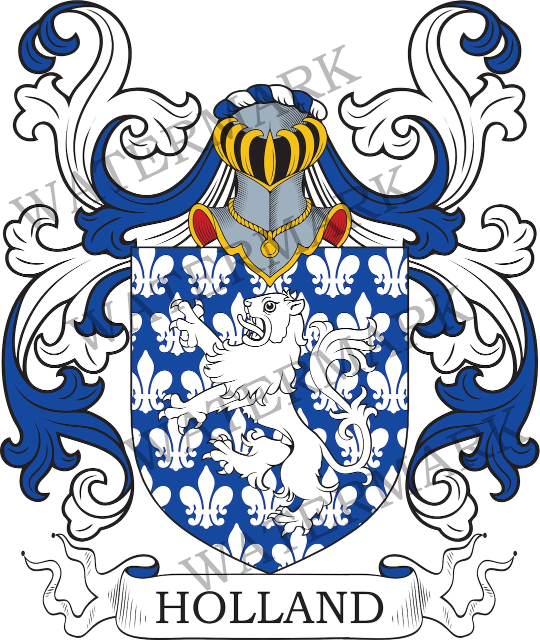 Holland Family Crest - Digital Download - Holland Coat of Arms JPG File ...