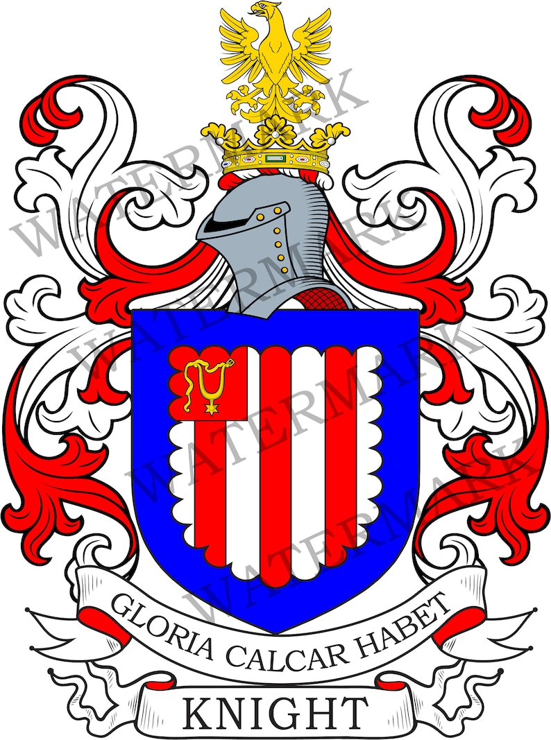 Knight Family Crest - Digital Download - Knight Coat of Arms JPG File ...