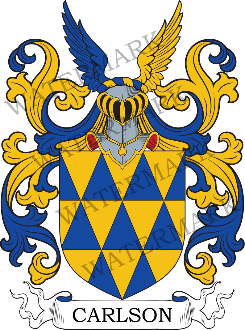 Carlson Family Crest (sweden) - Digital Download - Carlson Coat of Arms ...