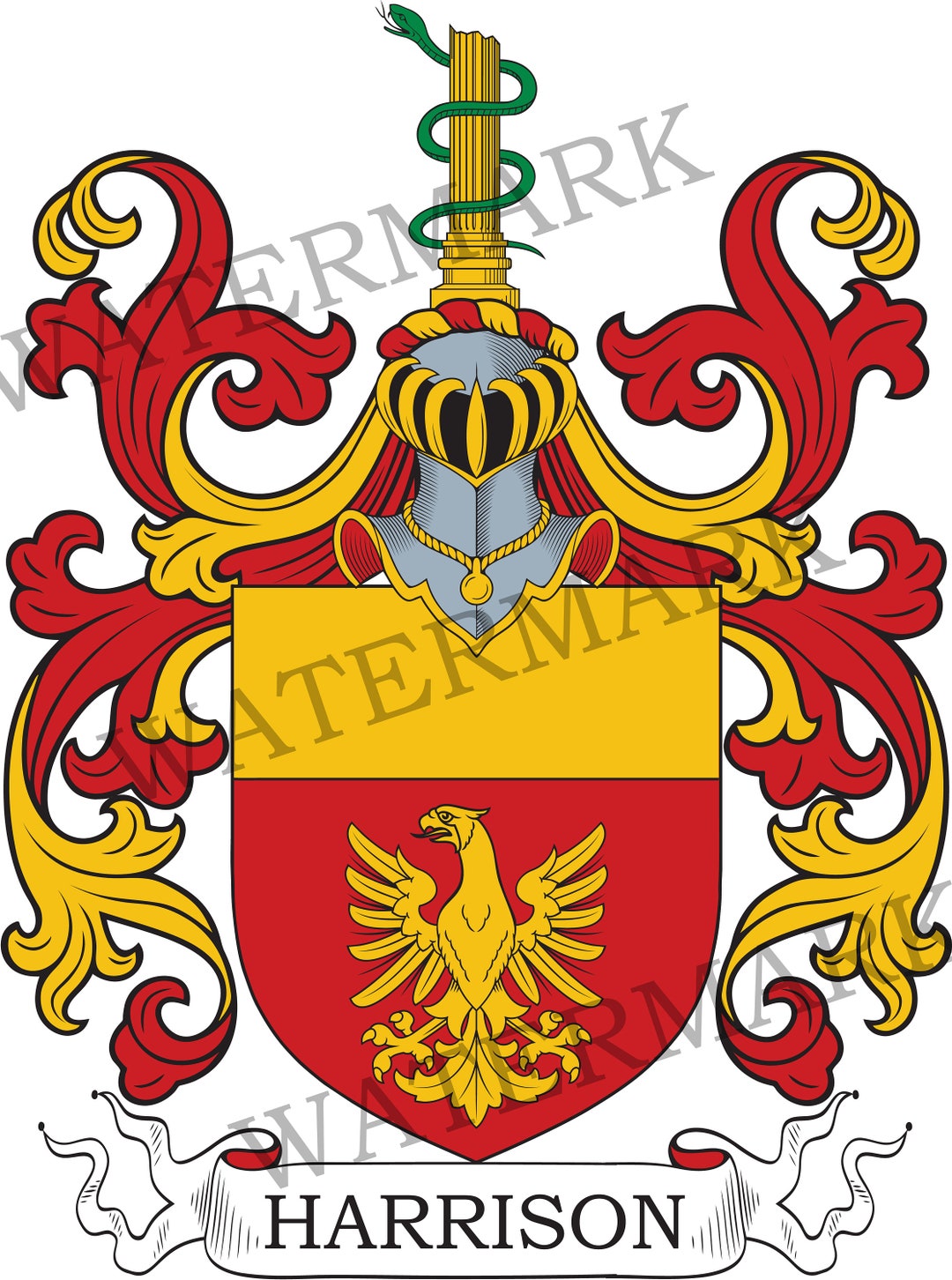 Harrison Family Crest - Digital Download - Harrison Coat of Arms JPG ...
