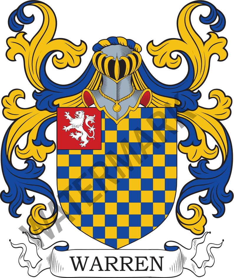 Warren Family Crest (ireland) - Digital Download - Warren Coat of Arms ...