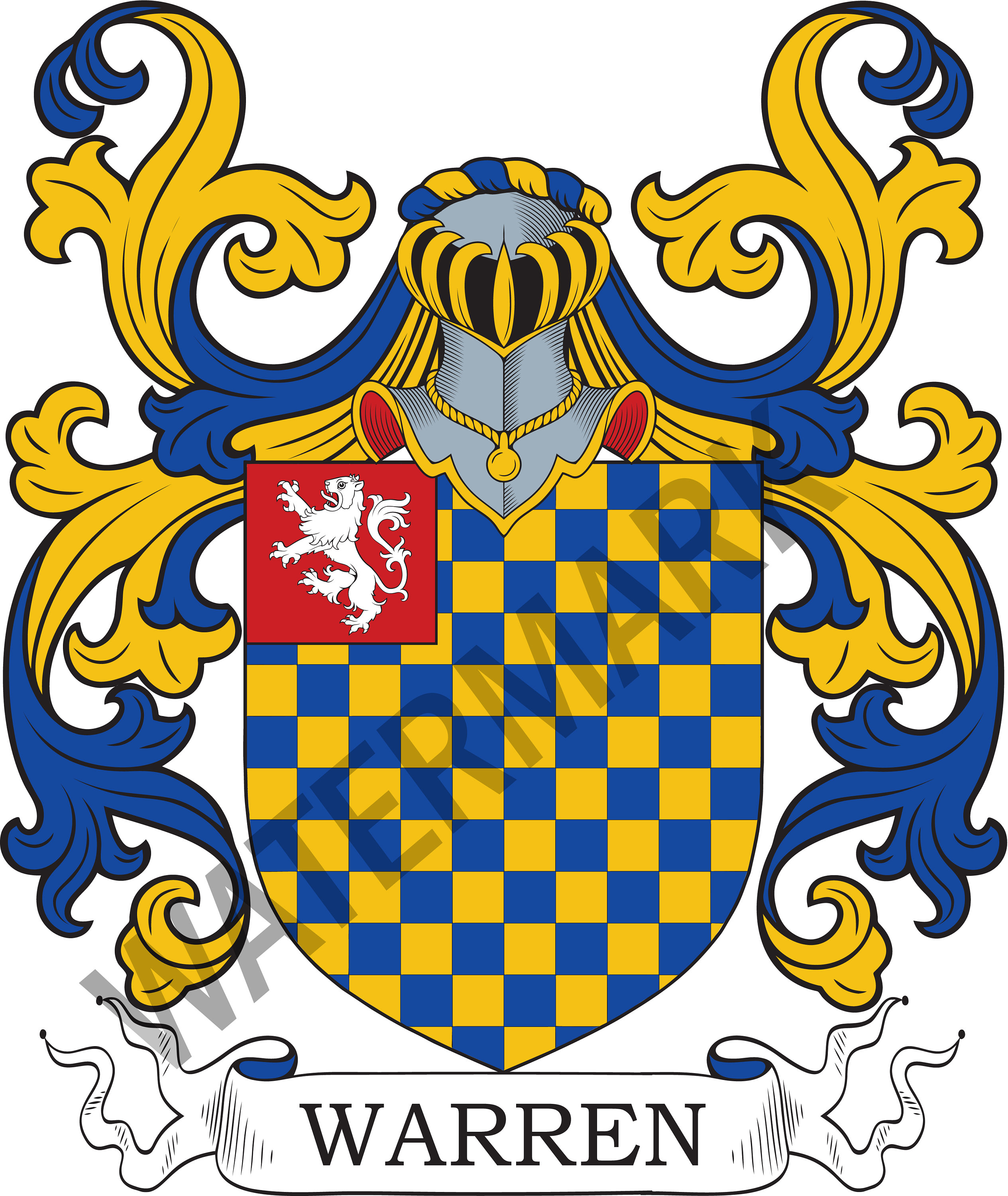 Warren Family Crest (ireland) - Digital Download - Warren Coat of Arms ...
