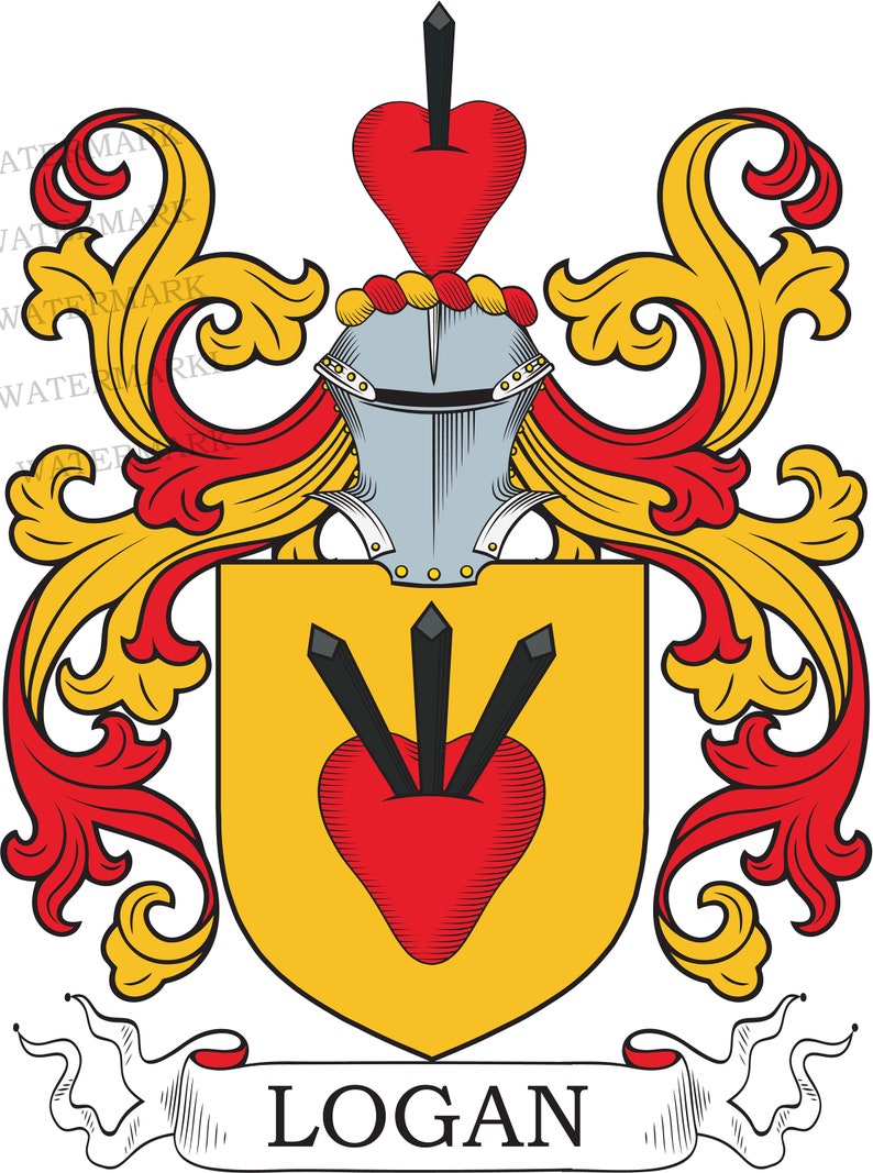 Logan Family Crest - Digital Download - Logan Coat of Arms JPG File ...