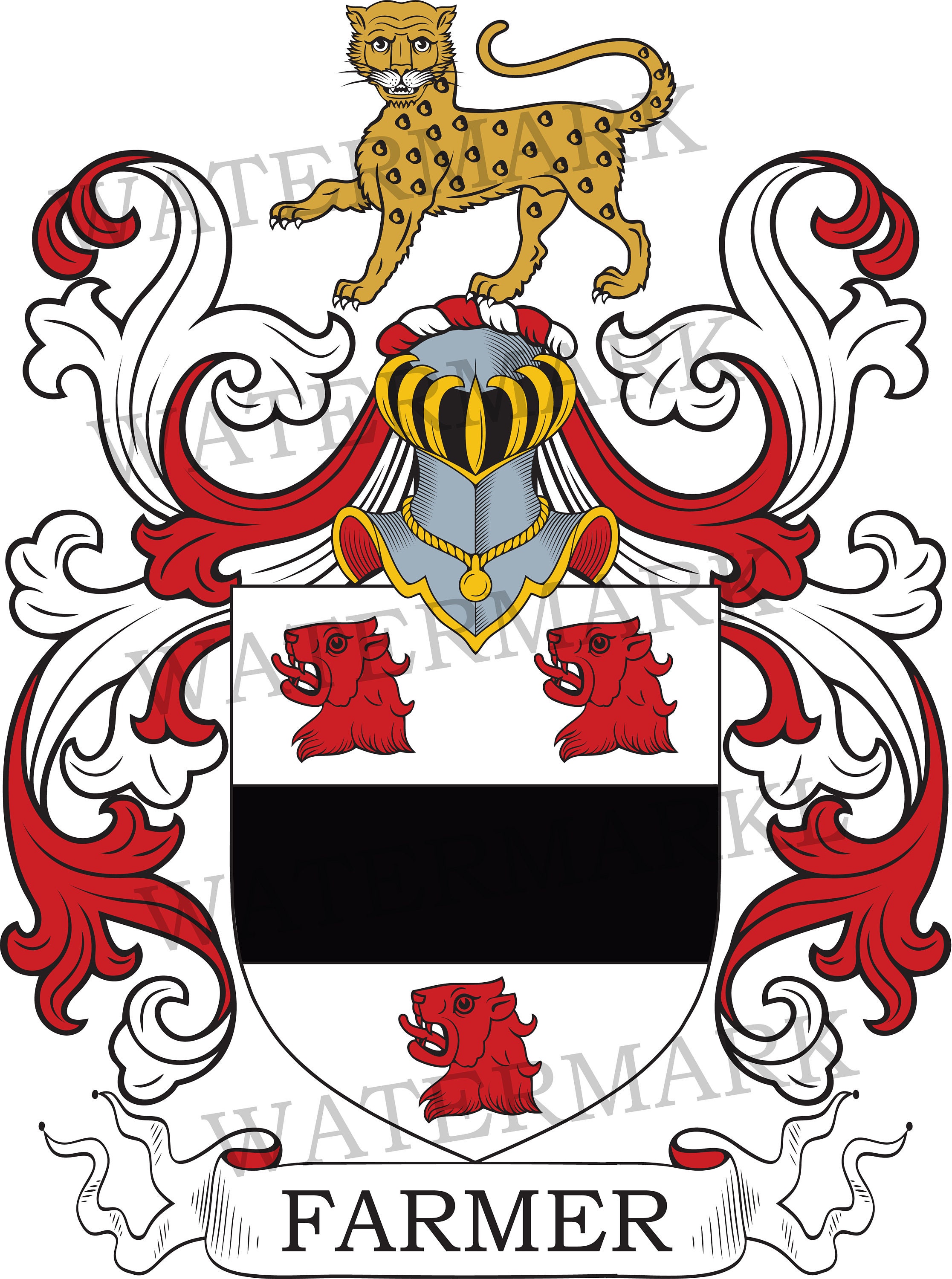 Farmer Family Crest (ireland) - Digital Download - Farmer Coat of Arms ...