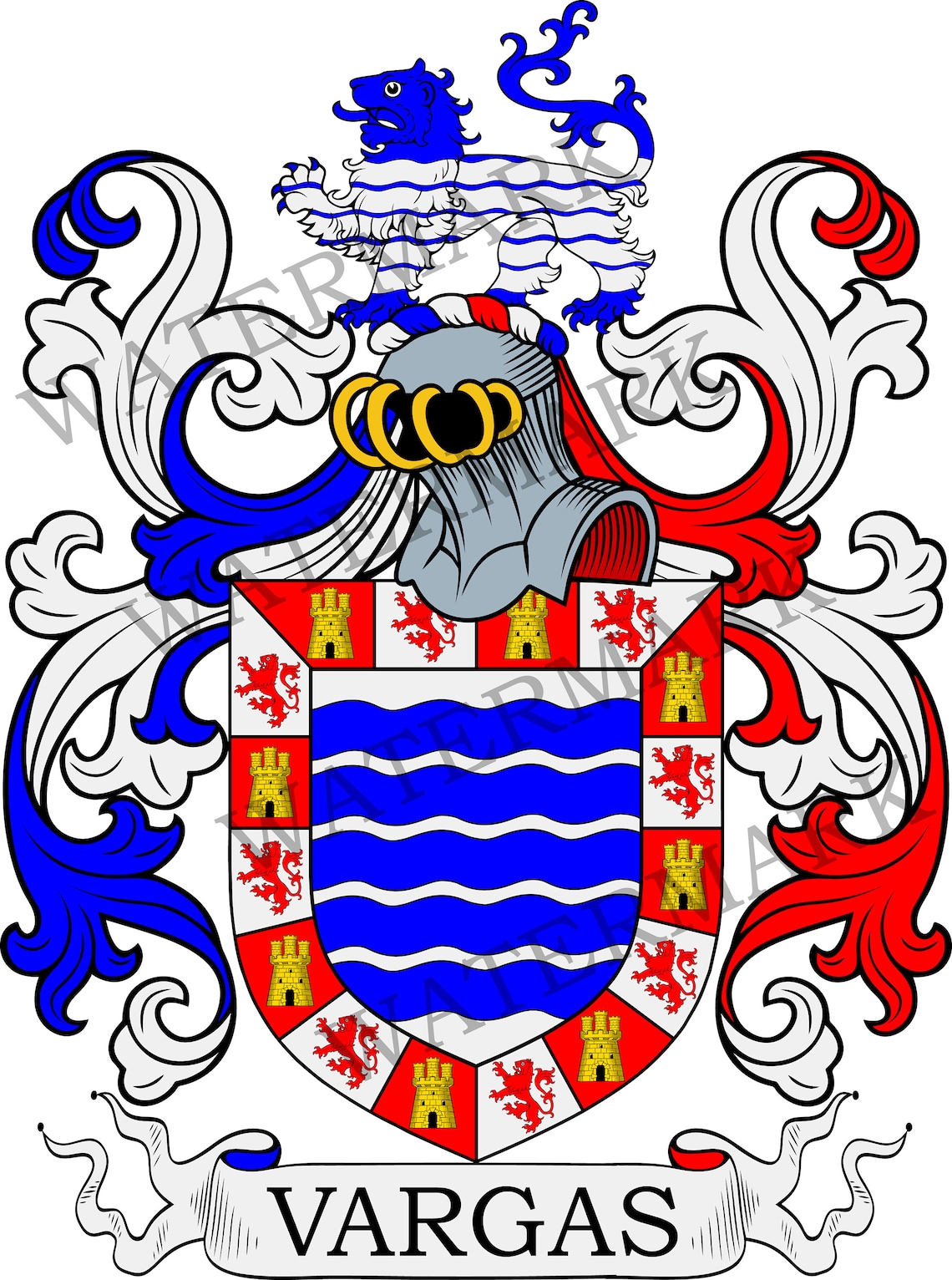 Vargas Family Crest - Digital Download - Vargas Coat of Arms JPG File ...