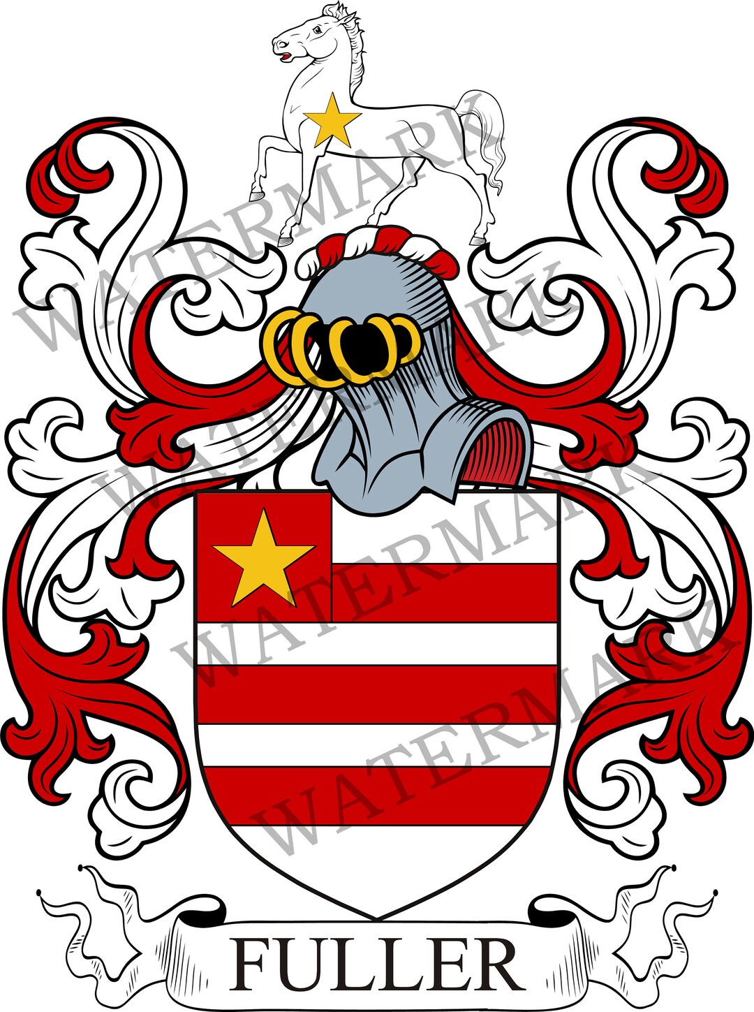 Fuller Family Crest ireland Digital Download Fuller Coat of Arms JPG ...