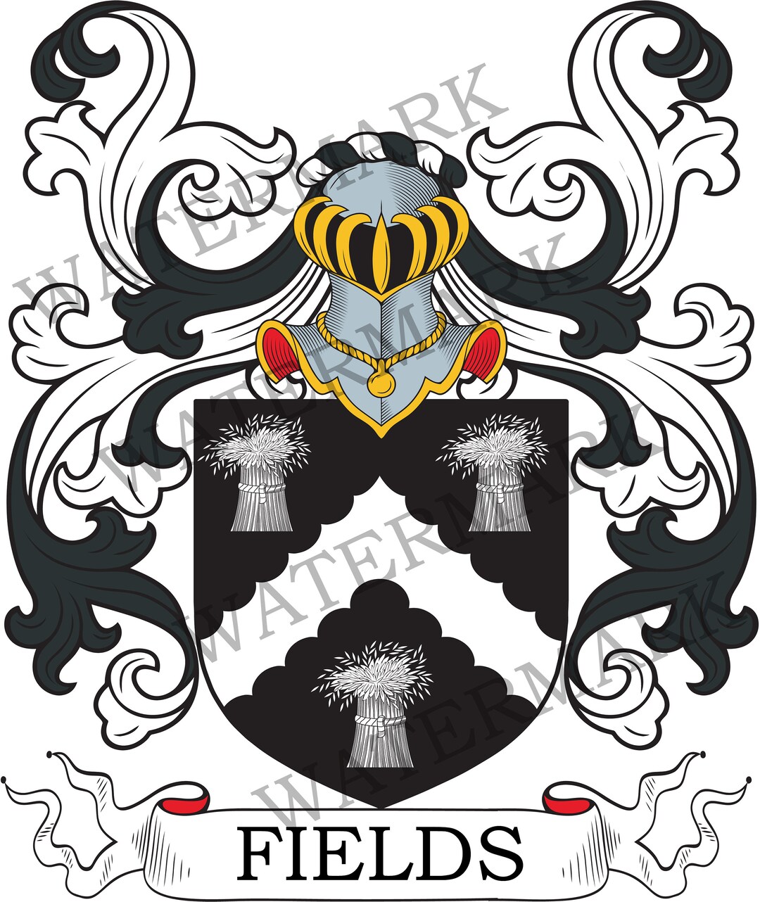 Fields Family Crest - Digital Download - Fields Coat of Arms JPG File ...