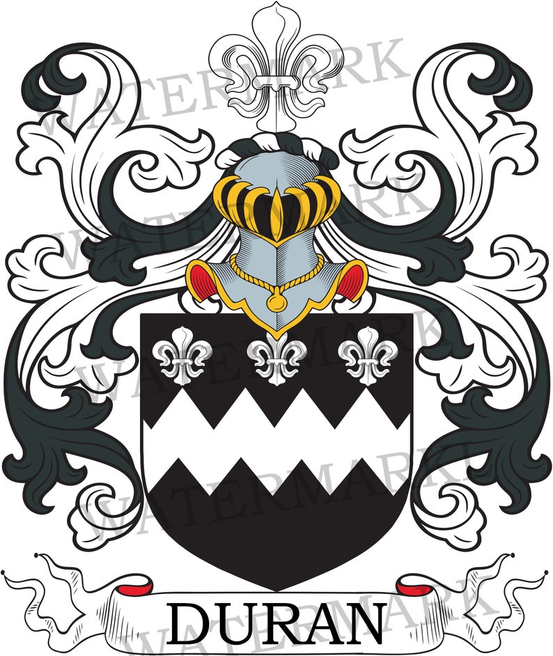 Duran Family Crest (england) - Digital Download - Duran Coat of Arms ...