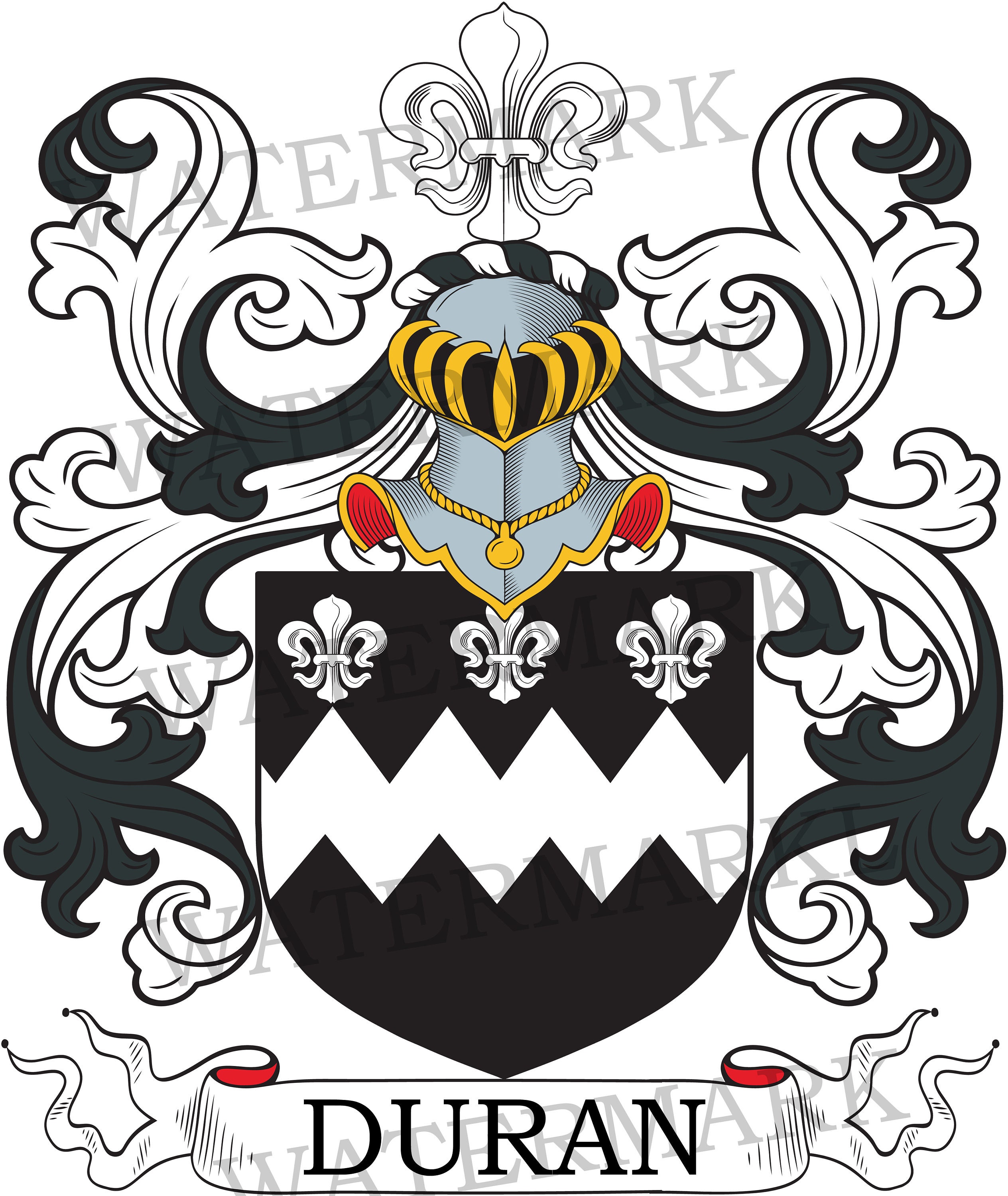 Duran Family Crest (england) - Digital Download - Duran Coat of Arms ...