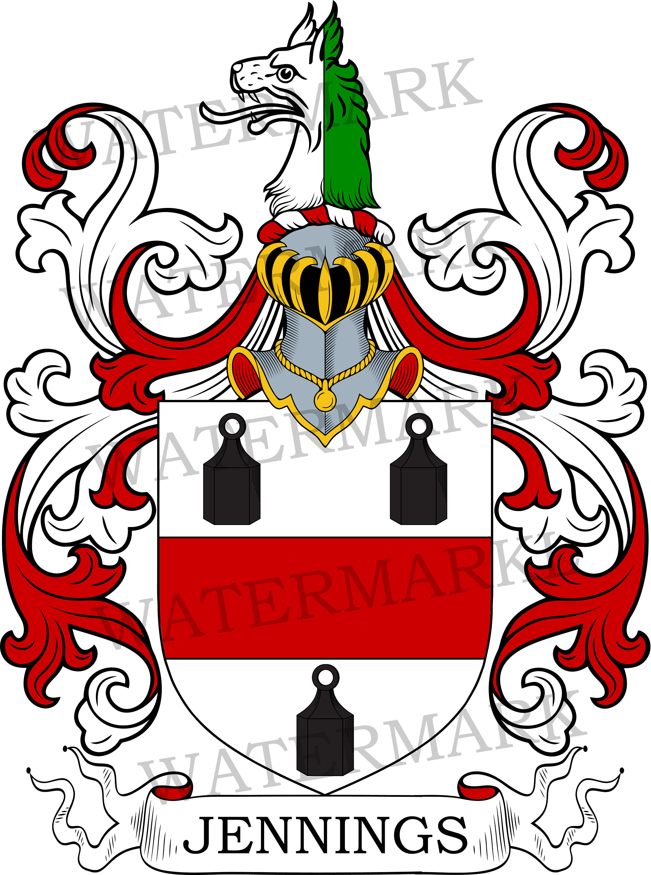 Jennings Family Crest (england) - Digital Download - Jennings Coat of Arms JPG File - Heraldry ...