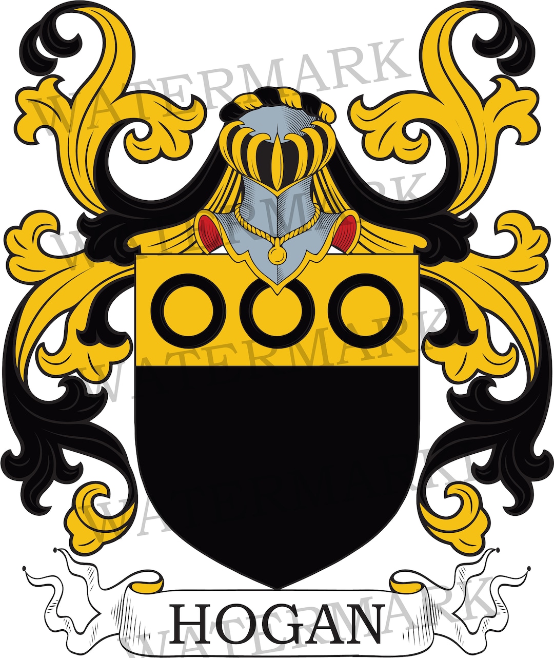 Hogan Family Crest - Digital Download - Hogan Coat of Arms JPG File ...